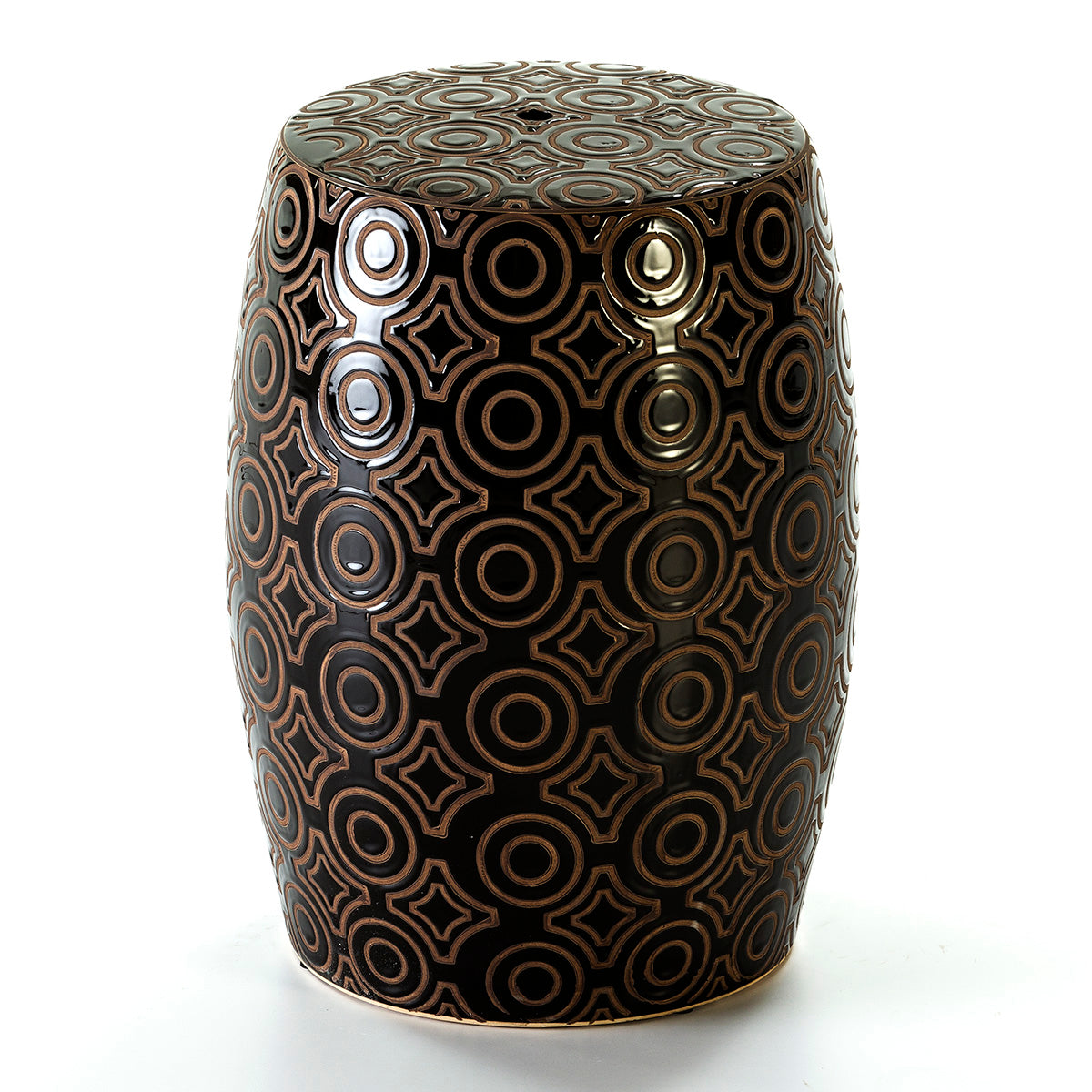 Ceramic Stool/ Side Table in Black and Cream – Design KNB