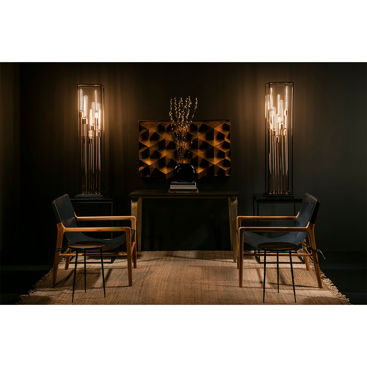 CONSOLE METAL GOLDEN/MDF WITH COPPER ANTIQUE – Design KNB