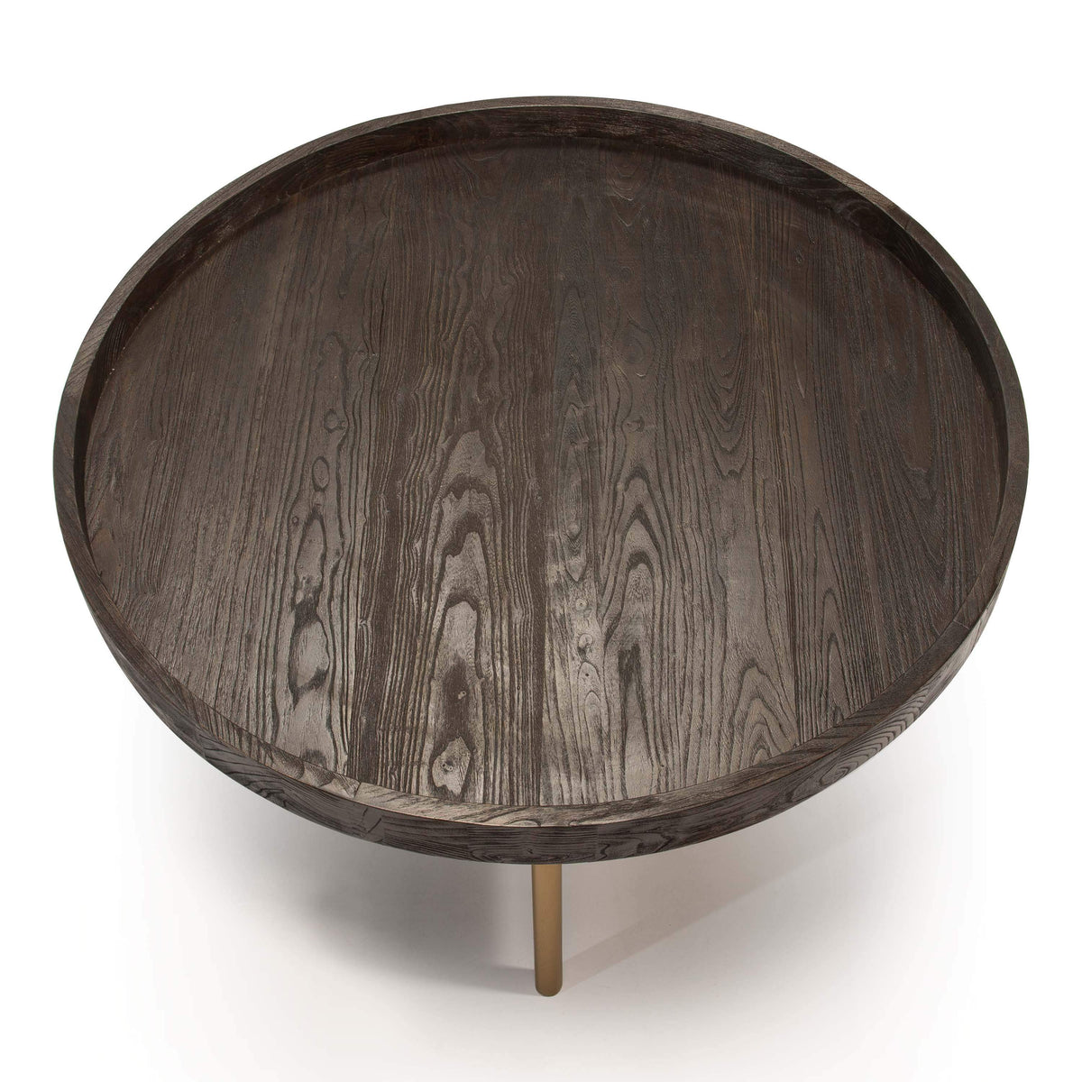 Round Coffee Table in Dark Brown Wood – Design KNB